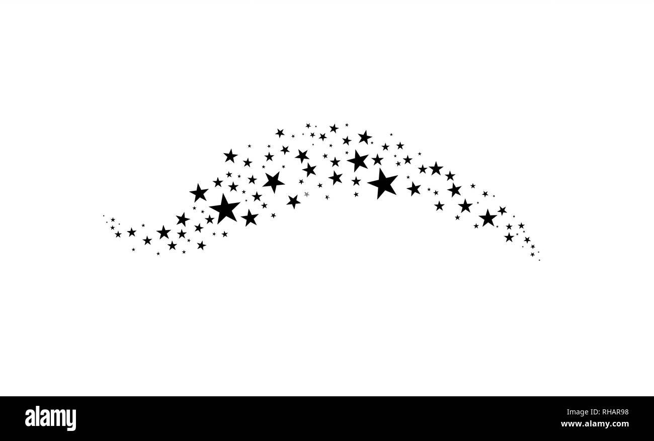 Falling star. Cloud of stars isolated on white background. Vector ...