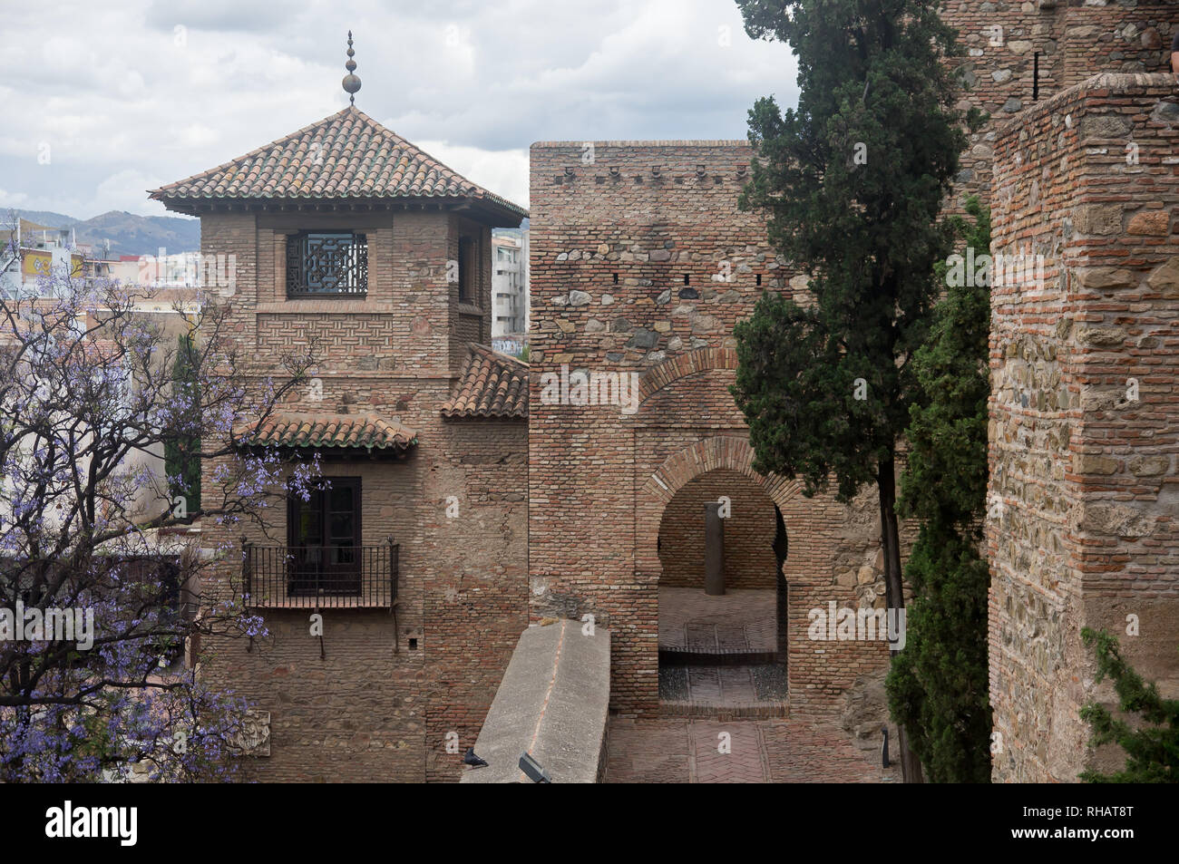 Malaga in Andalucia: the Palace of the Alcazaba Stock Photo - Alamy