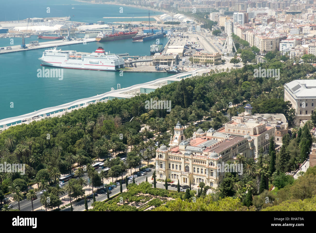 Malaga in Spain: The view from Gibralfaro Castle Stock Photo - Alamy