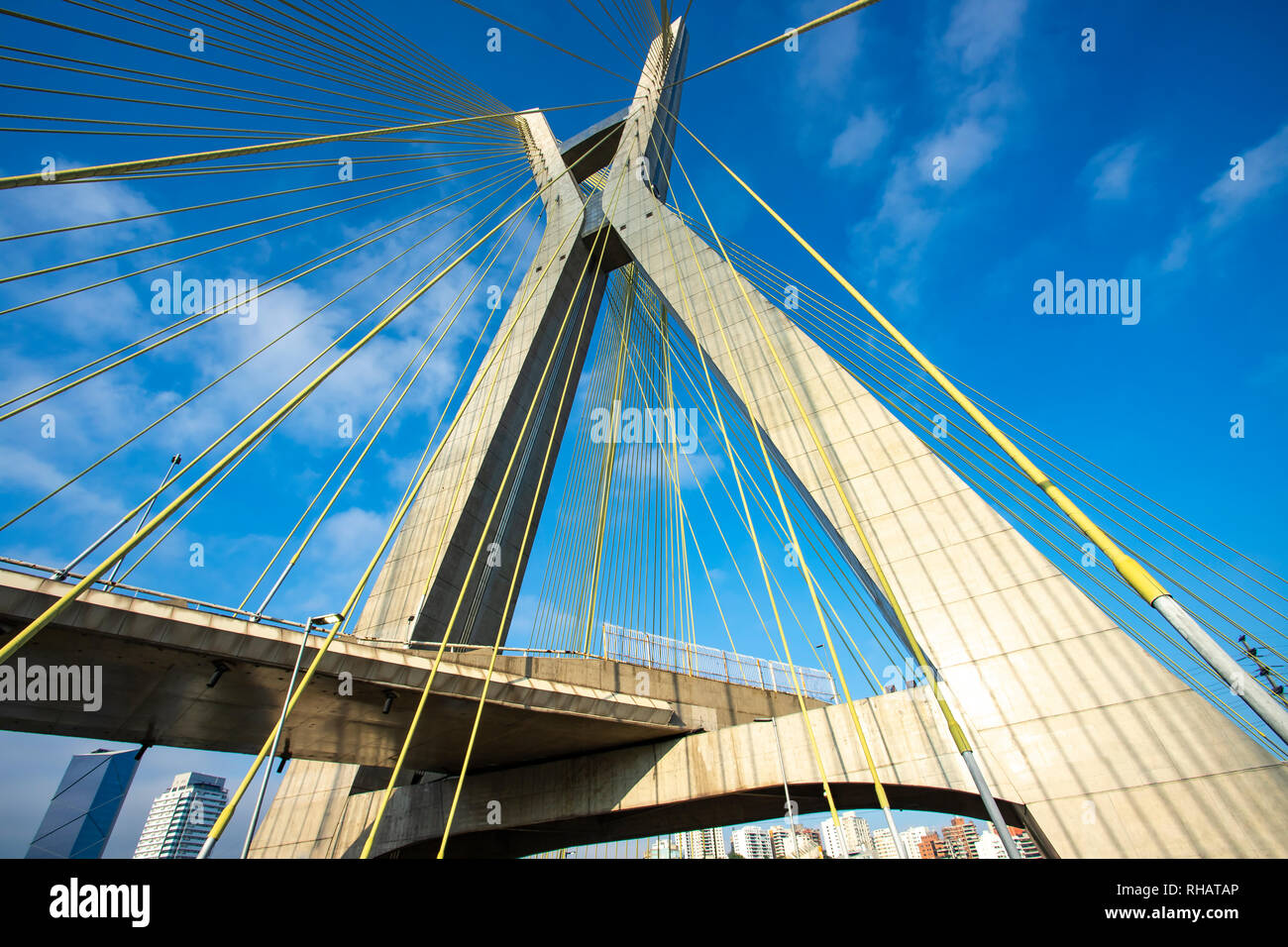 Cable-stayed bridge in the world. Sao Paulo Brazil, South America, the ...
