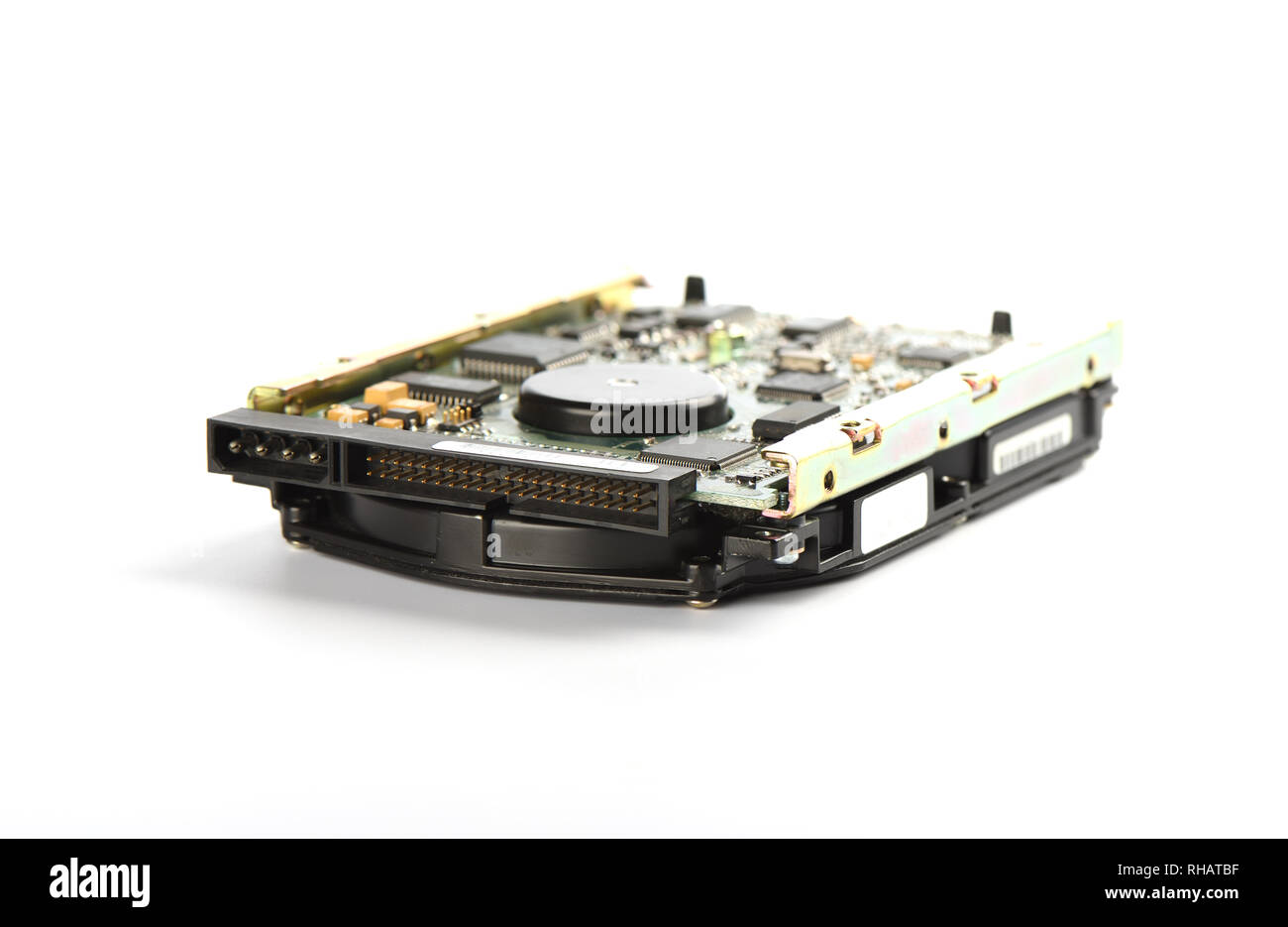 Selective focus. Used hard disk isolated on a white background Stock ...