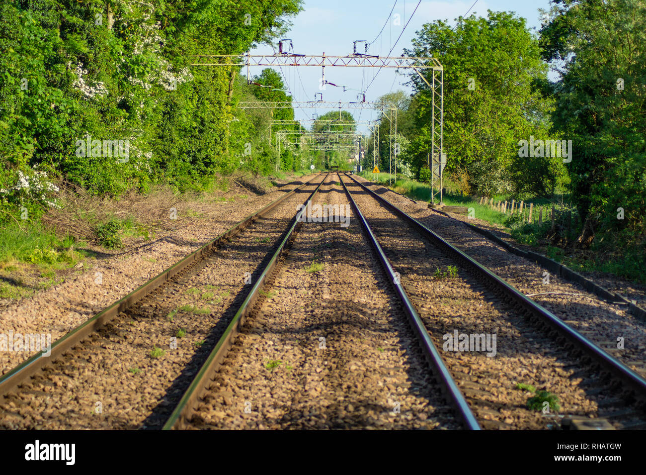 Train Tracks Disappearing into the distance Stock Photo - Alamy