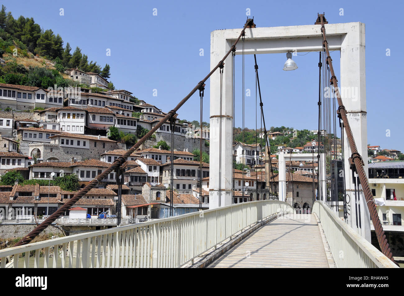 Bridge over the river Osum in the old town of Berat in Albania ...
