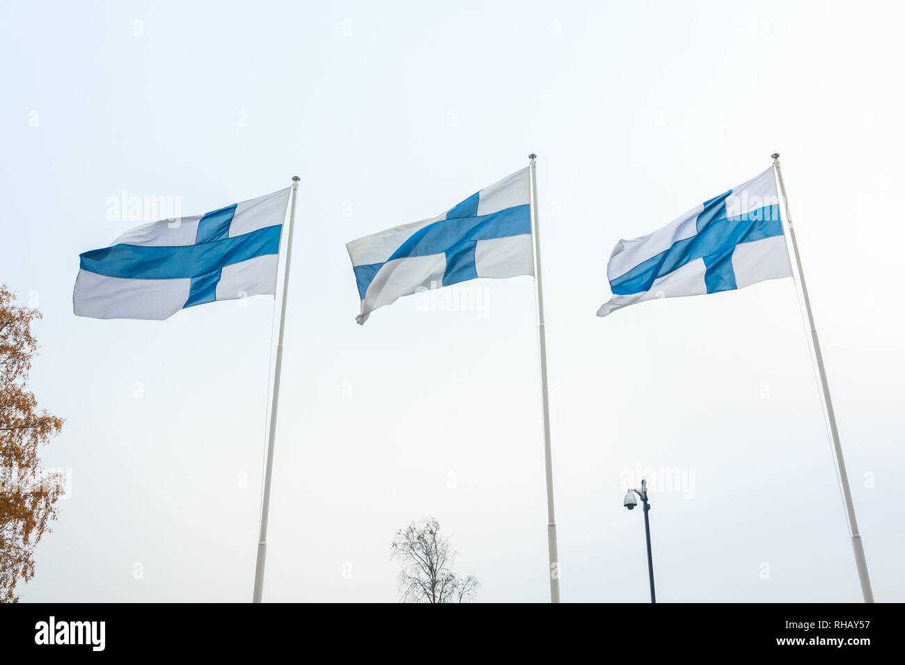 Three Flags On A Pole Stock Image Image Of Triangle