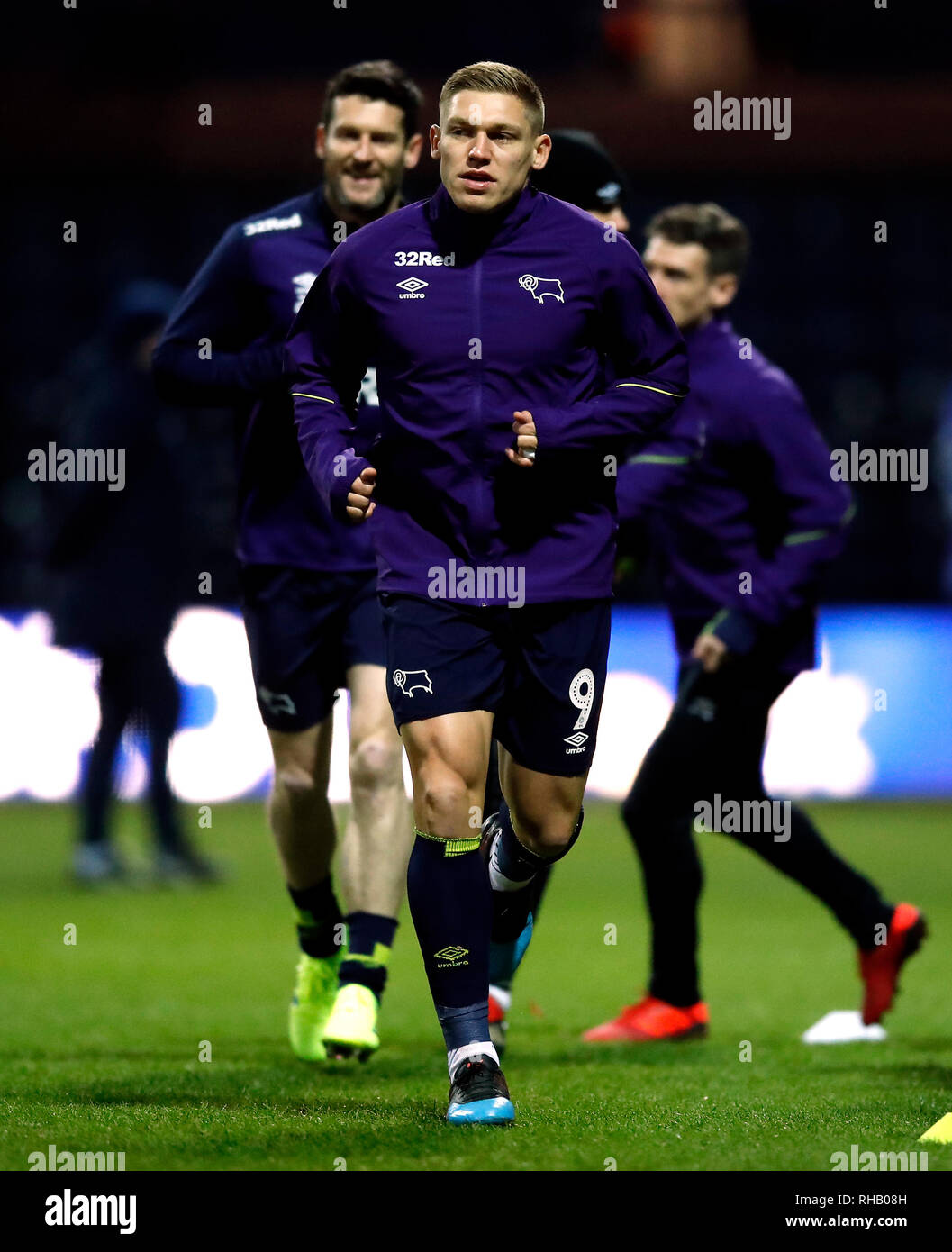 Derby County's Martyn Waghorn warms up before the Sky Bet Championship ...