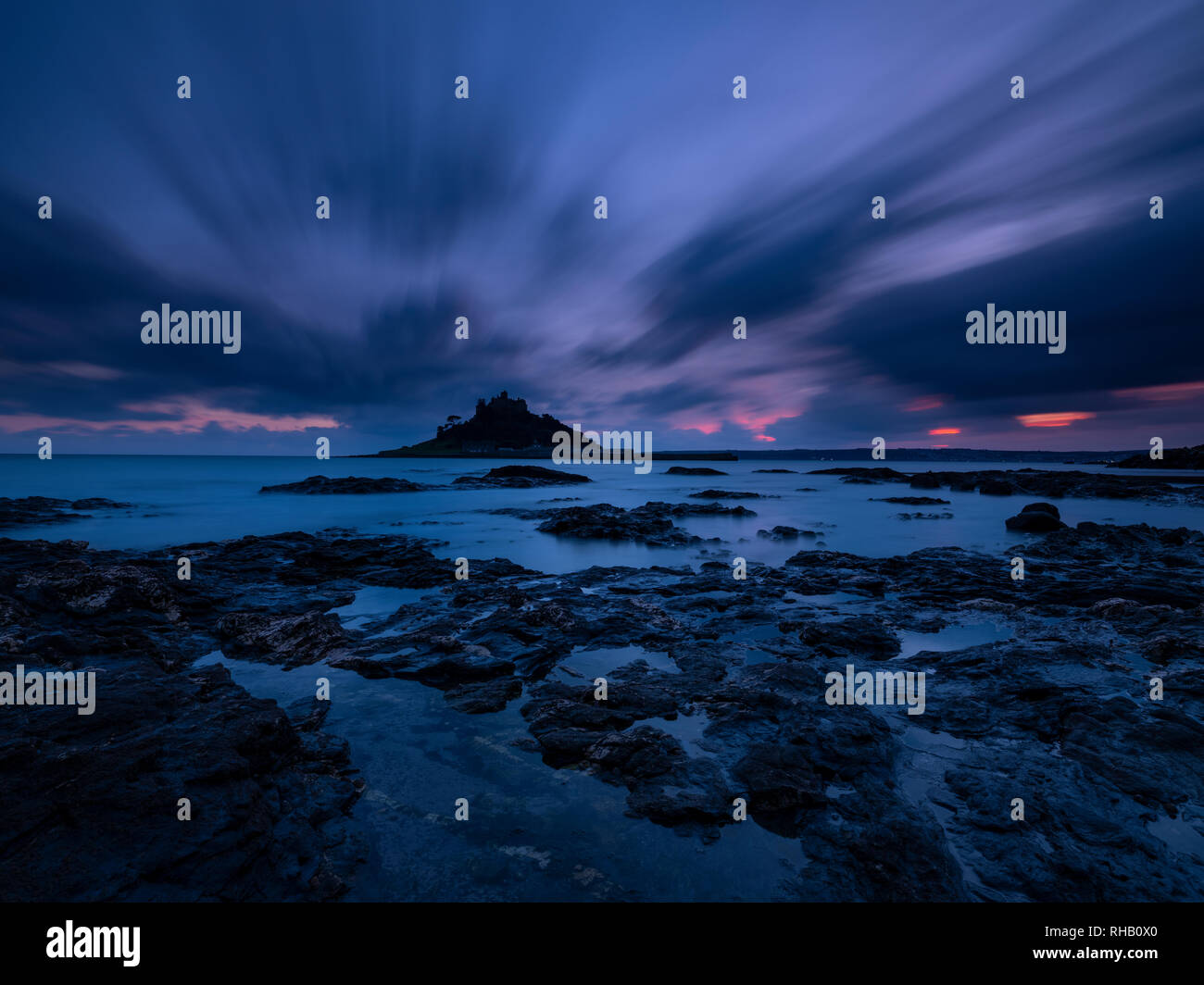St.Michaels Mount at Sunset Marazion Edge of the Land Dramatic Cornwall ...