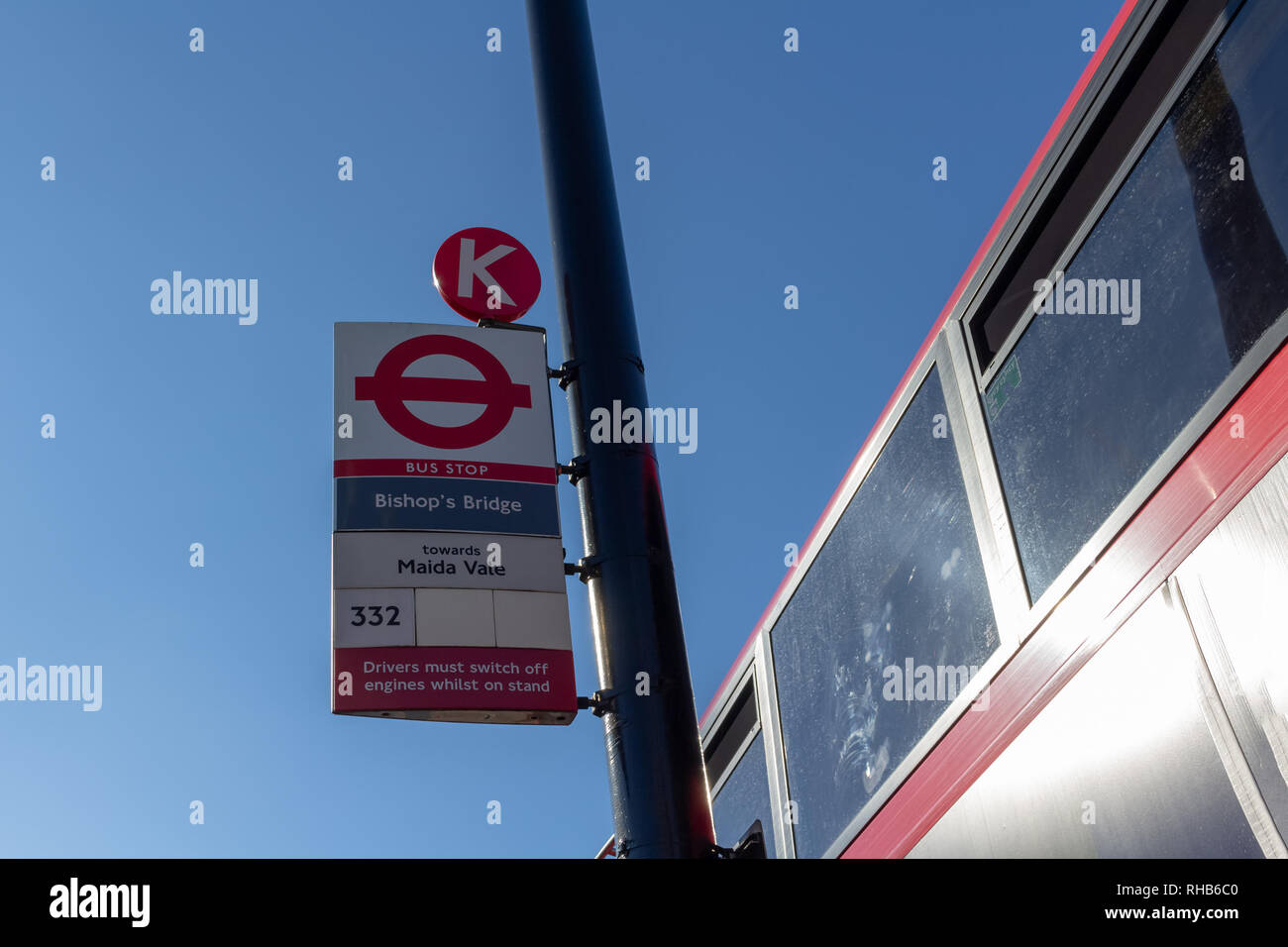 London bus stop sign hi-res stock photography and images - Alamy