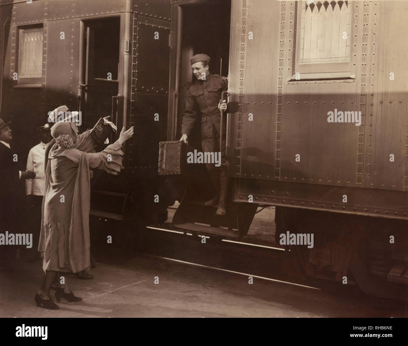 Russell Hardie (on train), on-set of the Film, "In Old Kentucky", MGM ...