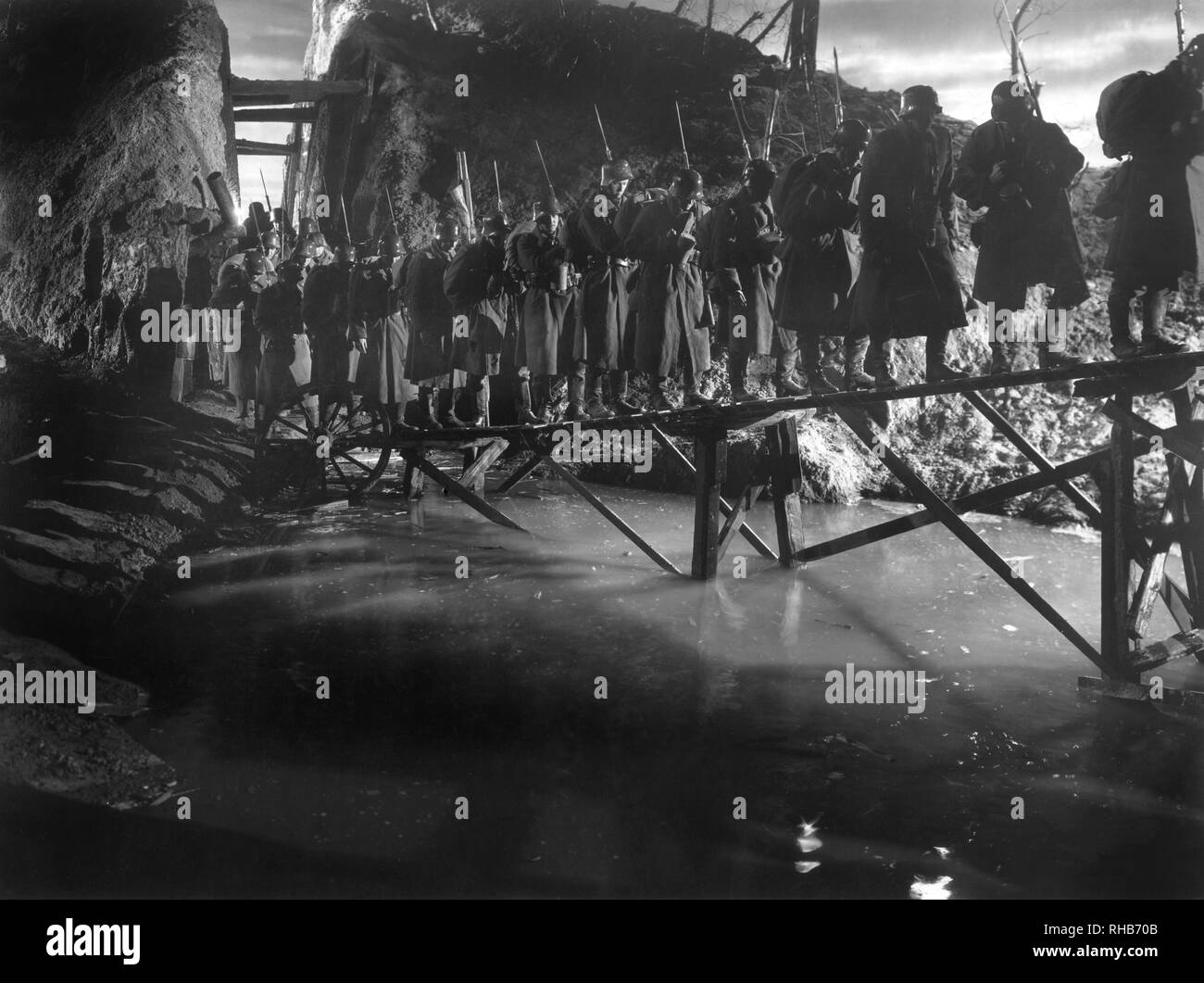 Military Scene, on-set of the Film, "The Road Back", Universal Pictures ...
