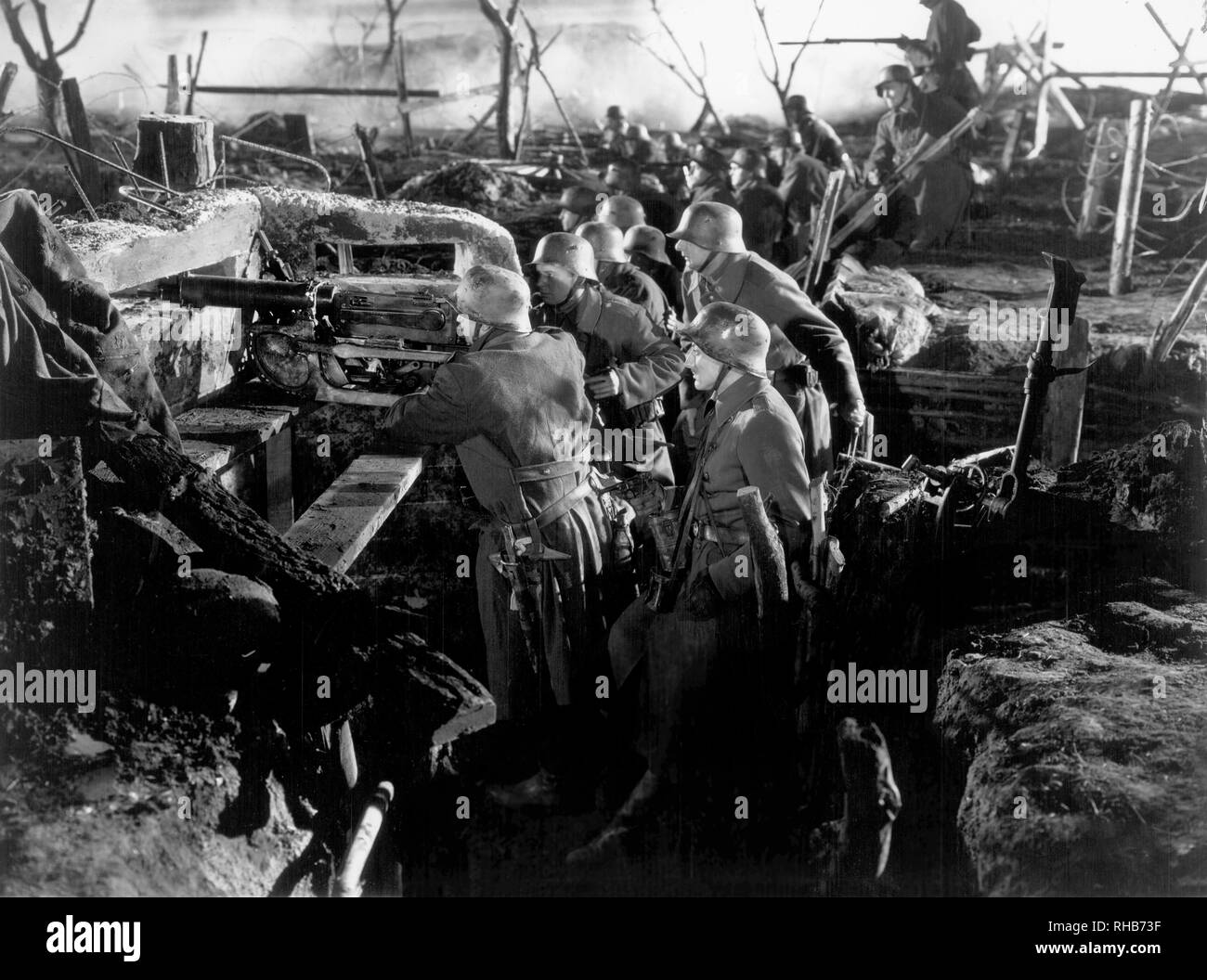Military Battle Scene, on-set of the Film, "The Road Back", Universal ...