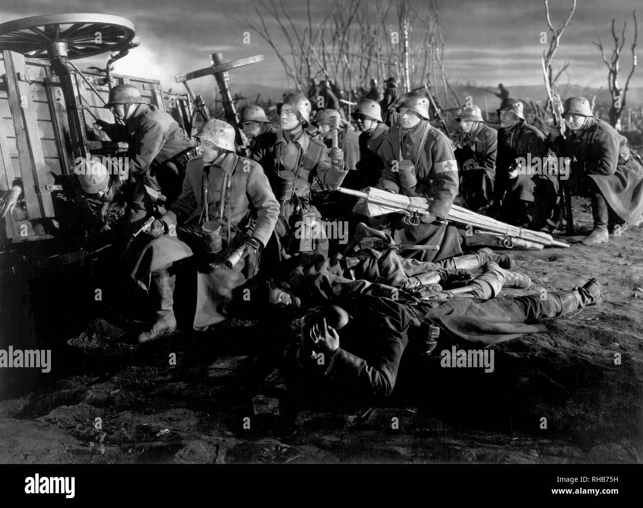 Military Battle Scene, on-set of the Film, "The Road Back", Universal ...