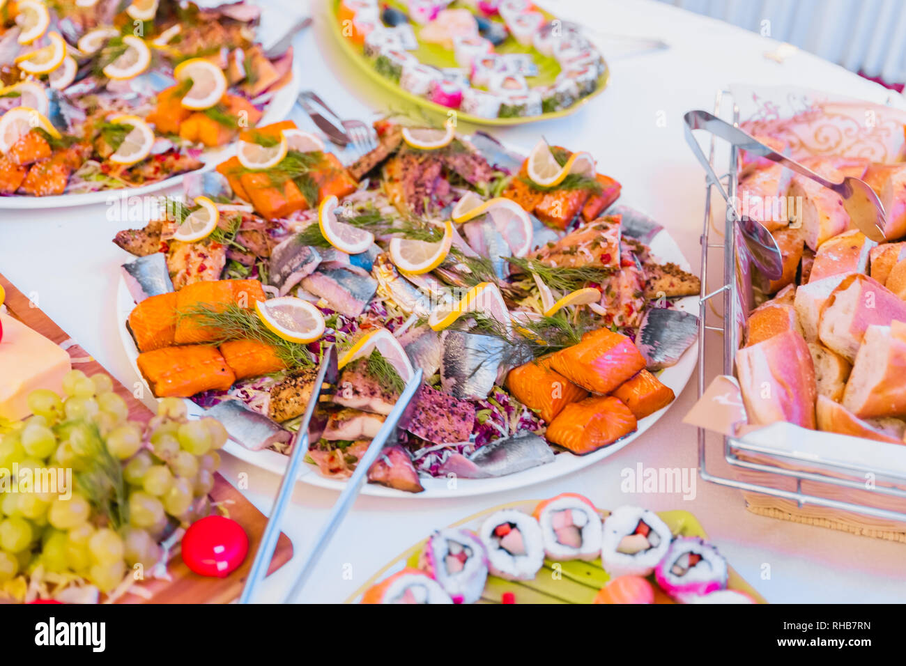 fish plate for dinner wedding Stock Photo - Alamy