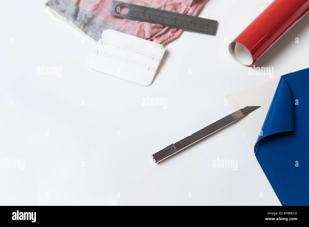 Car Wrapping cutting vinyl film Stock Photo - Alamy