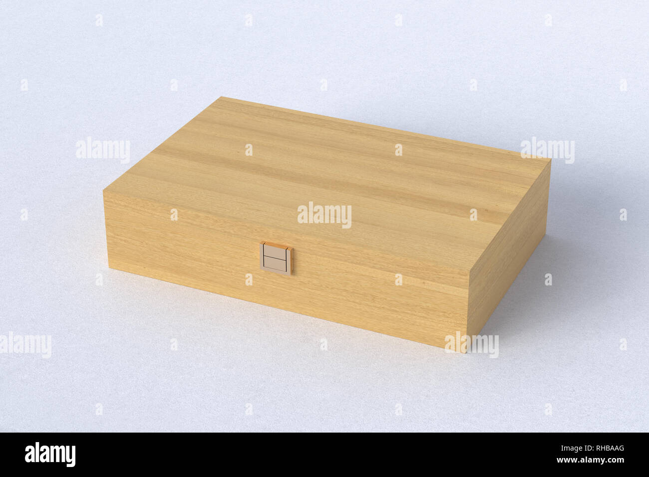 Wooden closed long box or casket on white background. 3d illustration ...