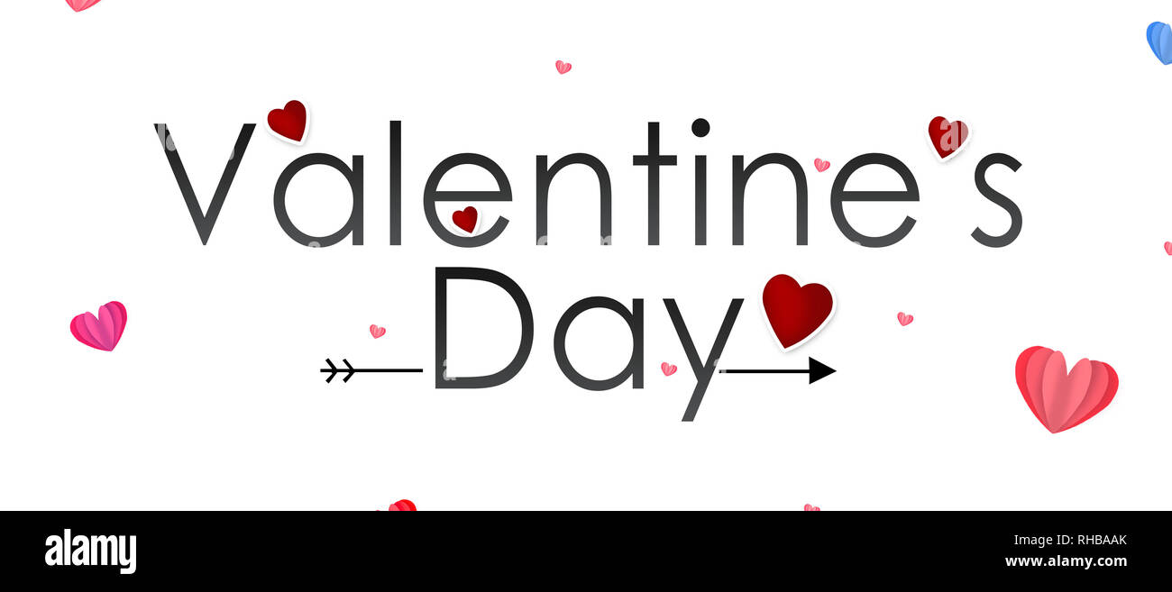 Happy Valentine's Day Lettering Text with white Background Stock Photo ...