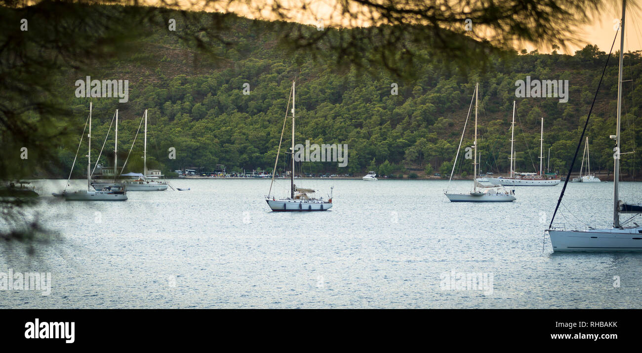 Sailboats at Sea Stock Photo - Alamy