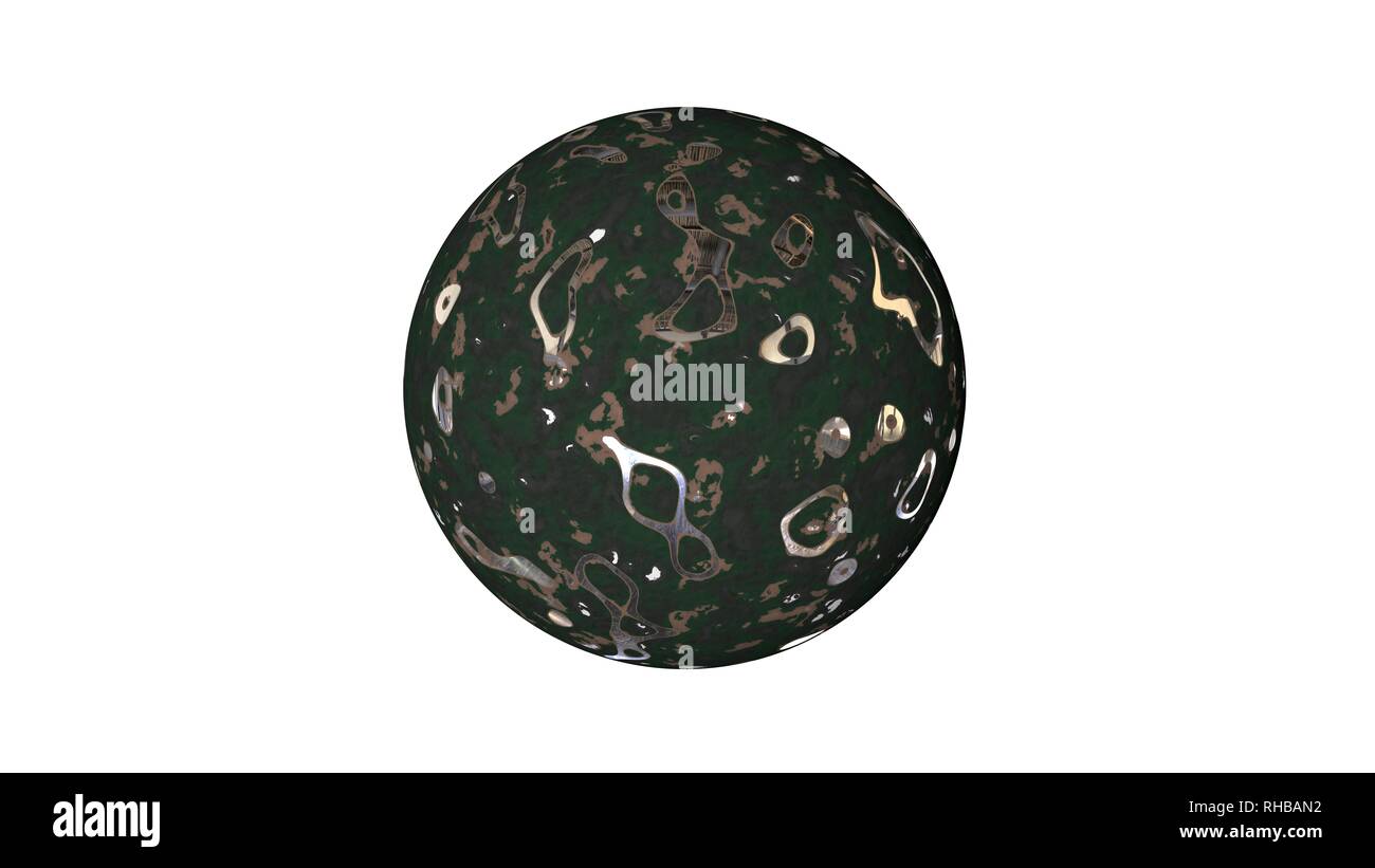 3d rendering of a shpere with structure isolated on a white background ...