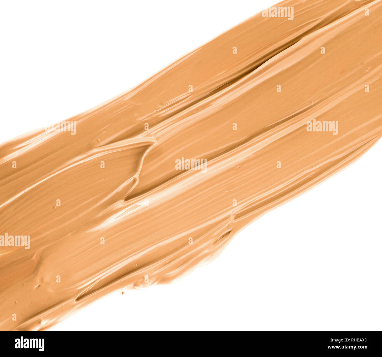 Make-up base foundation brush strokes, flatlay - cosmetic products ...