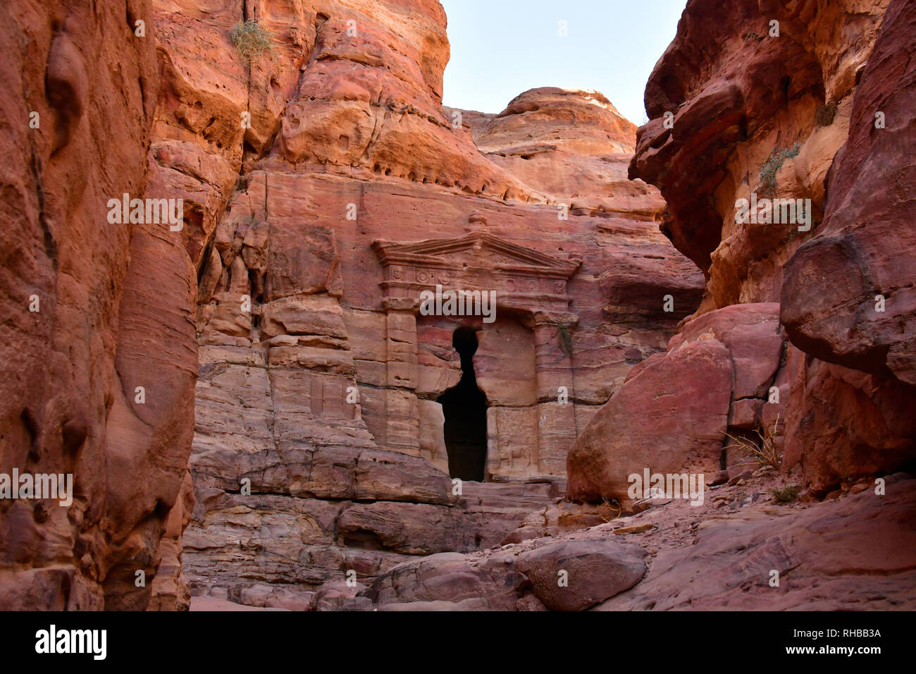 The Lion Triclinium in Petra.The old city of Petra is an UNESCO World ...