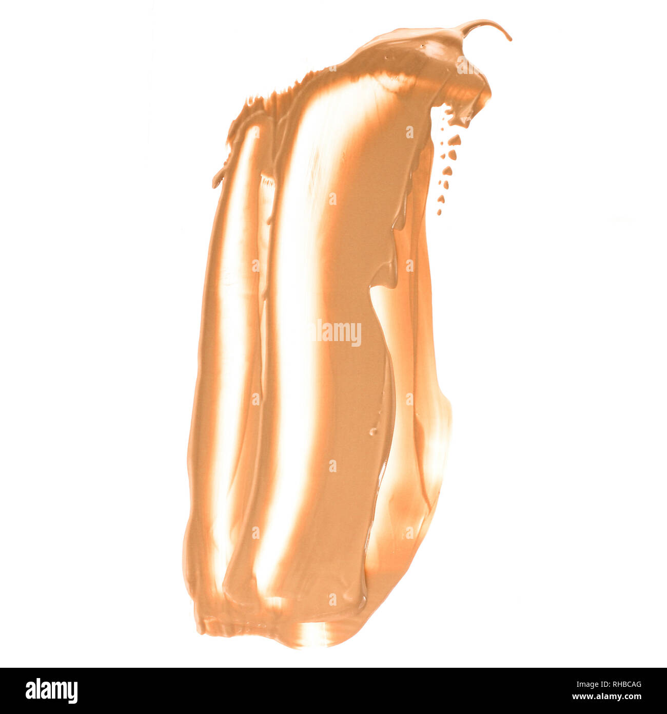 Make-up base foundation brush stroke isolated on white background ...