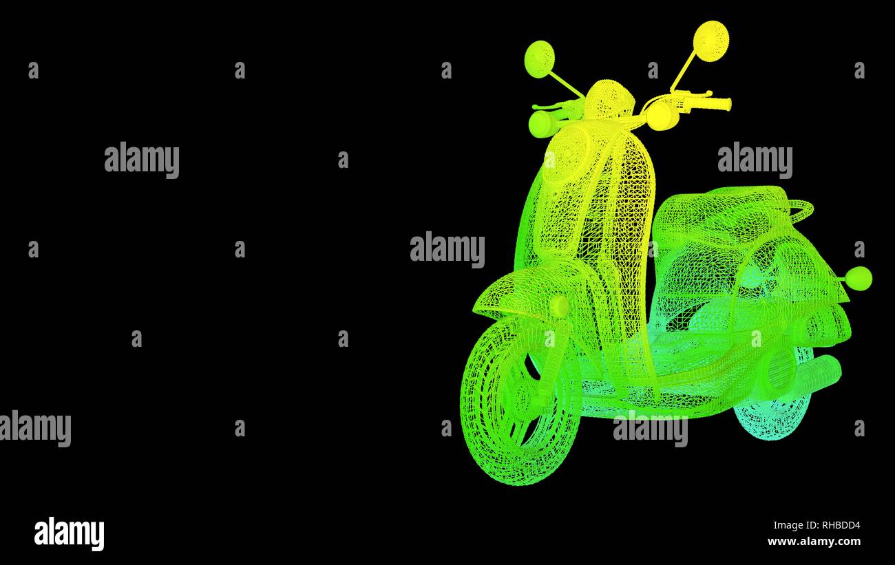 3d rendering of an outline rainbow color object isolated on black Stock ...