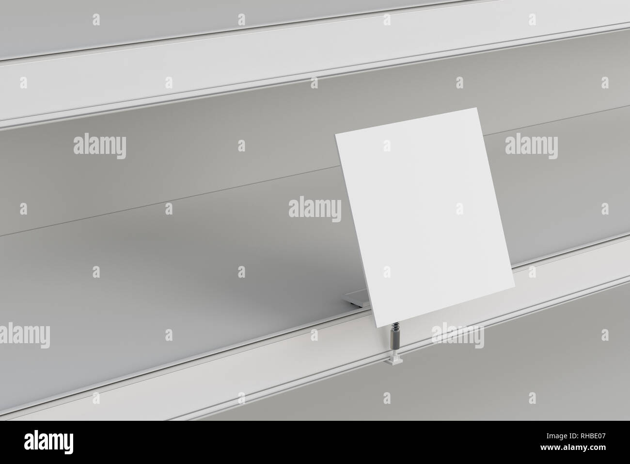 Blank shelf advertising label or stopper on empty shelf. Include ...