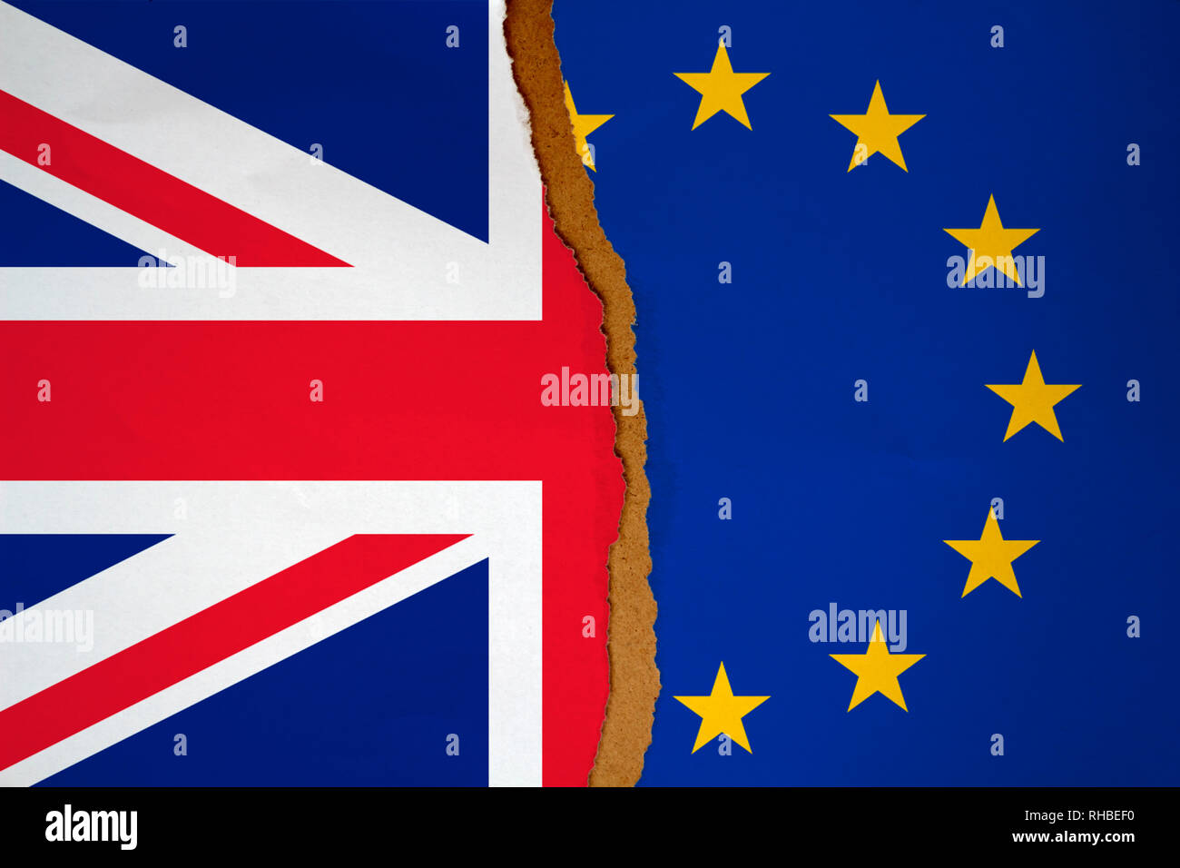 White Paper ripped in half Stock Photo - Alamy