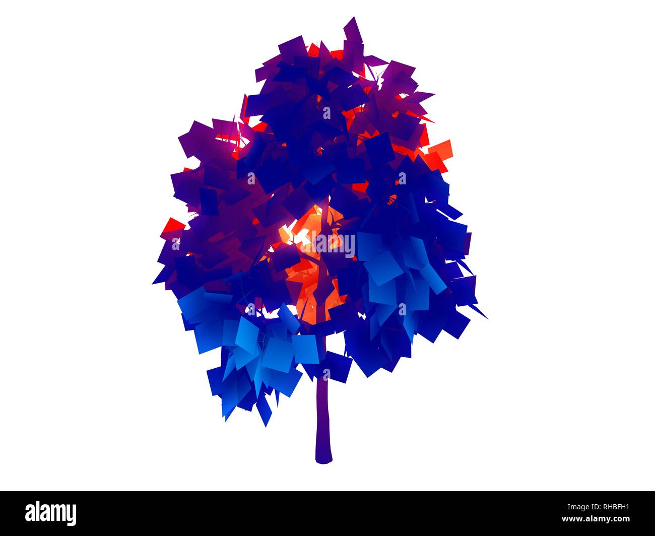 3d rendering of a rainbow colorful tree isolated on white background ...