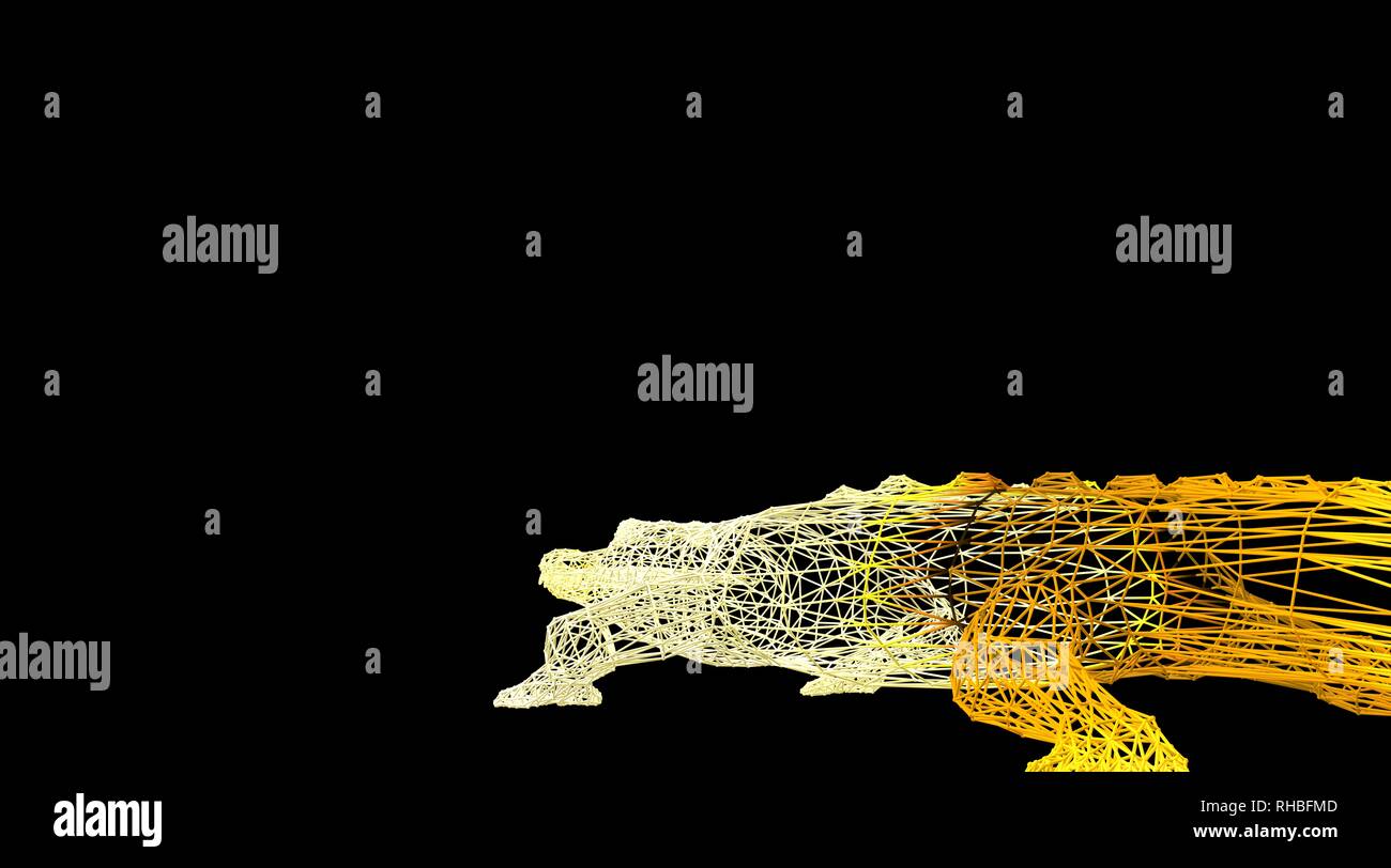 3d wireframe animal hi-res stock photography and images - Alamy