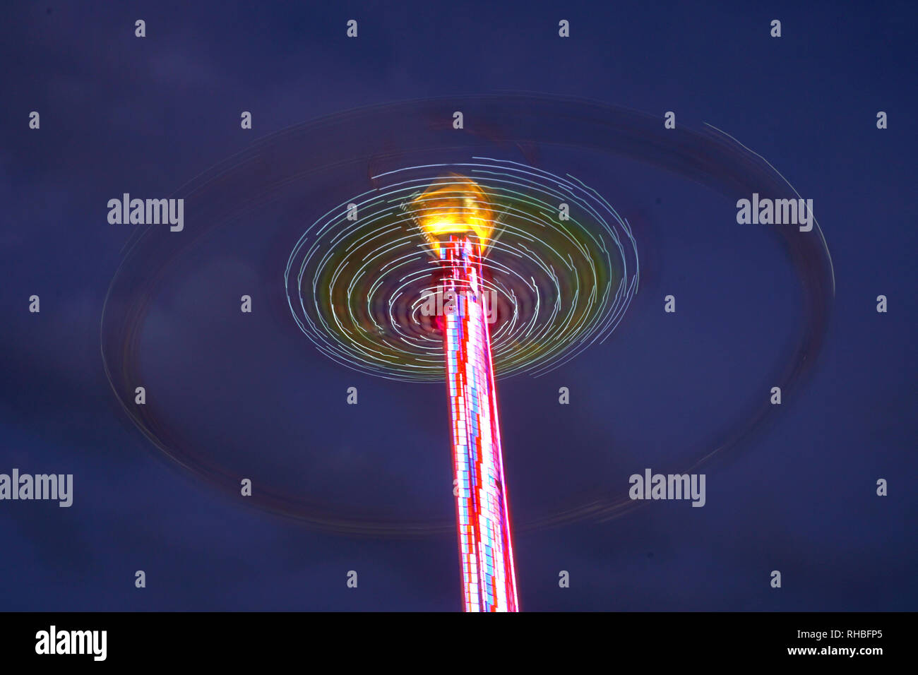 Amusement park rides at a local festival Stock Photo - Alamy