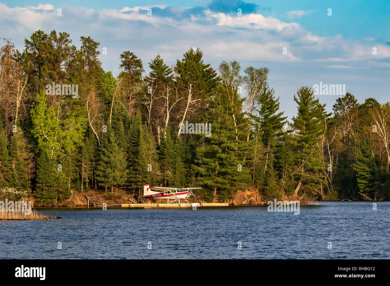 Float plane on the Chippewa Flowage in northern Wisconsin Stock Photo ...