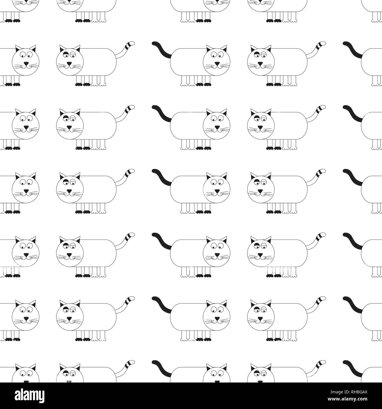 Seamless cat pattern hi-res stock photography and images - Alamy