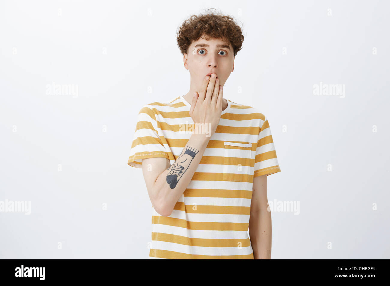 Oops guy witnessed something he should not. Awkward shocked and amazed ...