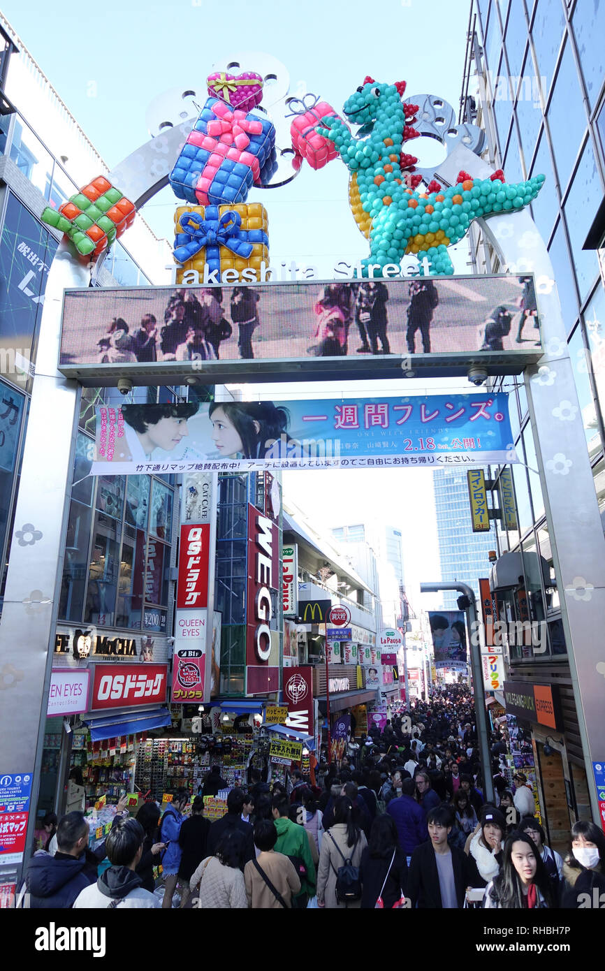 Takeshita Street is a pedestrian shopping street lined with fashion ...