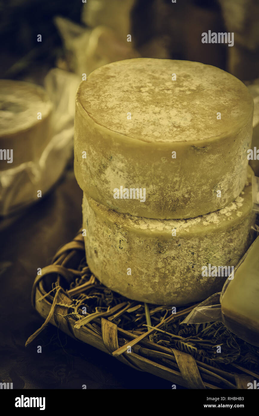 Cured old cheese, detail of dairy product Stock Photo - Alamy