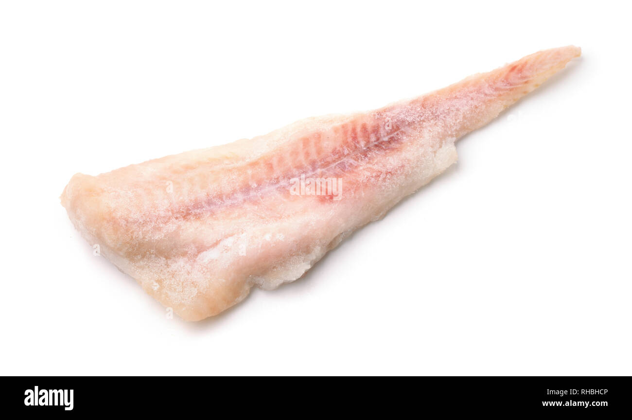 Frozen cod fillets isolated on white Stock Photo - Alamy
