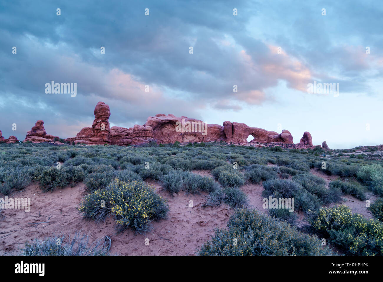Windows loop trail, Arches National park, Moab, Utah Stock Photo - Alamy