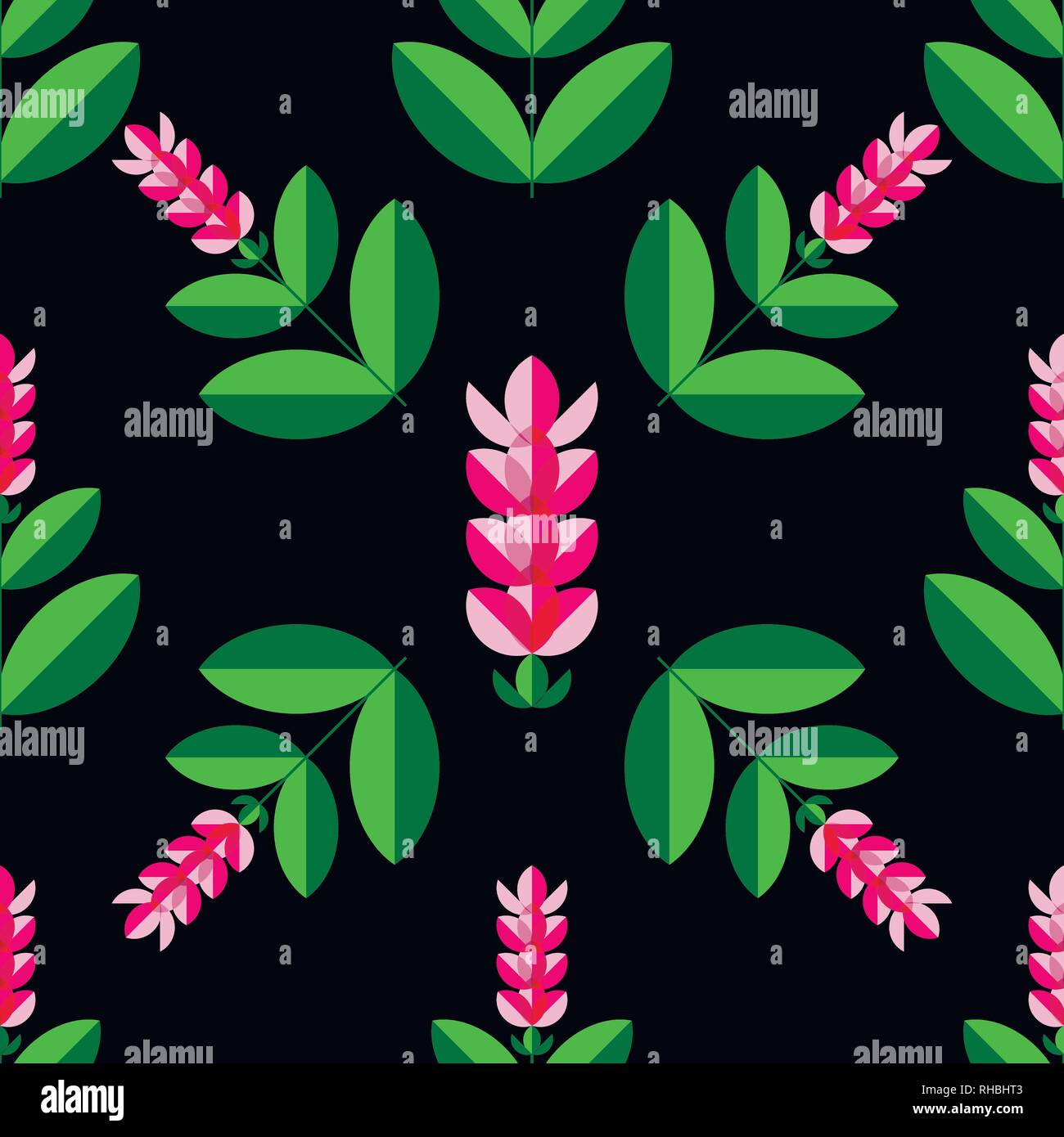 Turmeric, curcuma Plant with a flower. Stylized illustration. Seamless ...