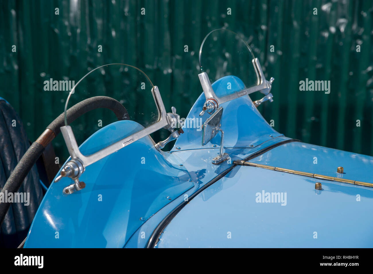 aero screens on a 1927 'Rally' brand pre war racing car Stock Photo - Alamy