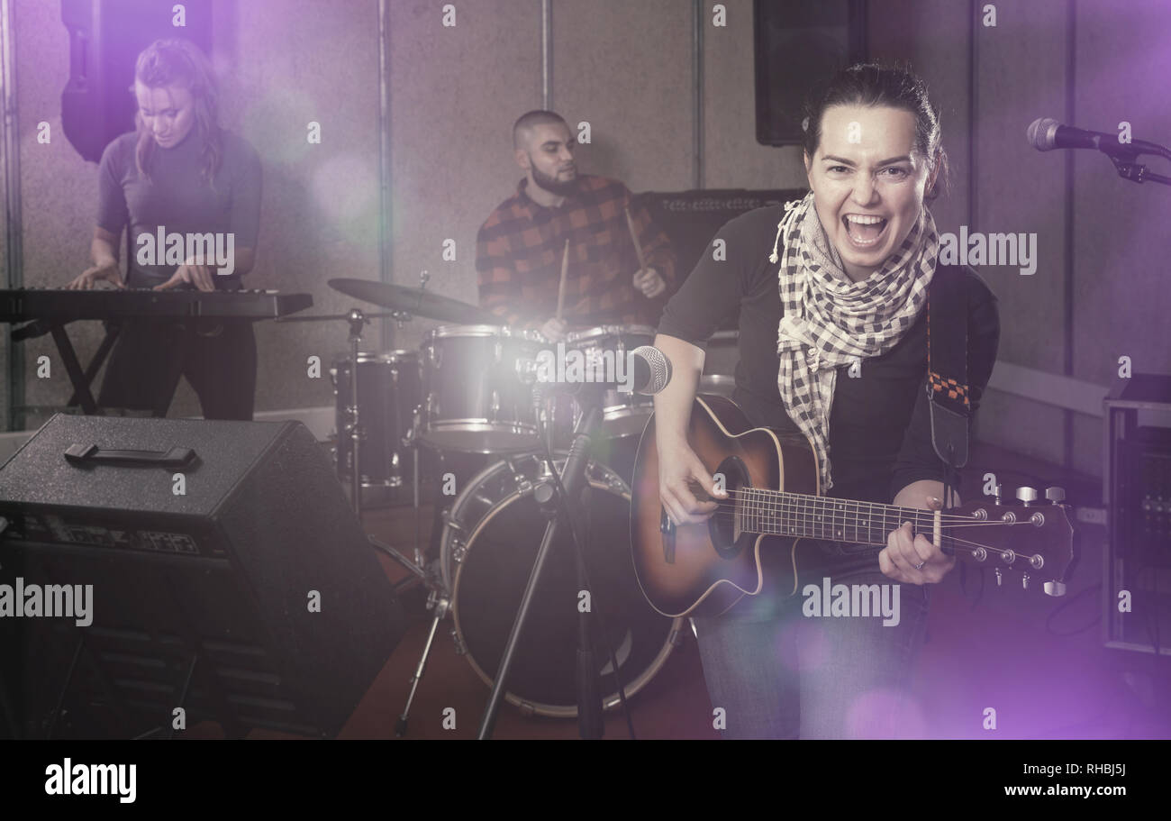 Female singer drummer performing studio hi-res stock photography and ...