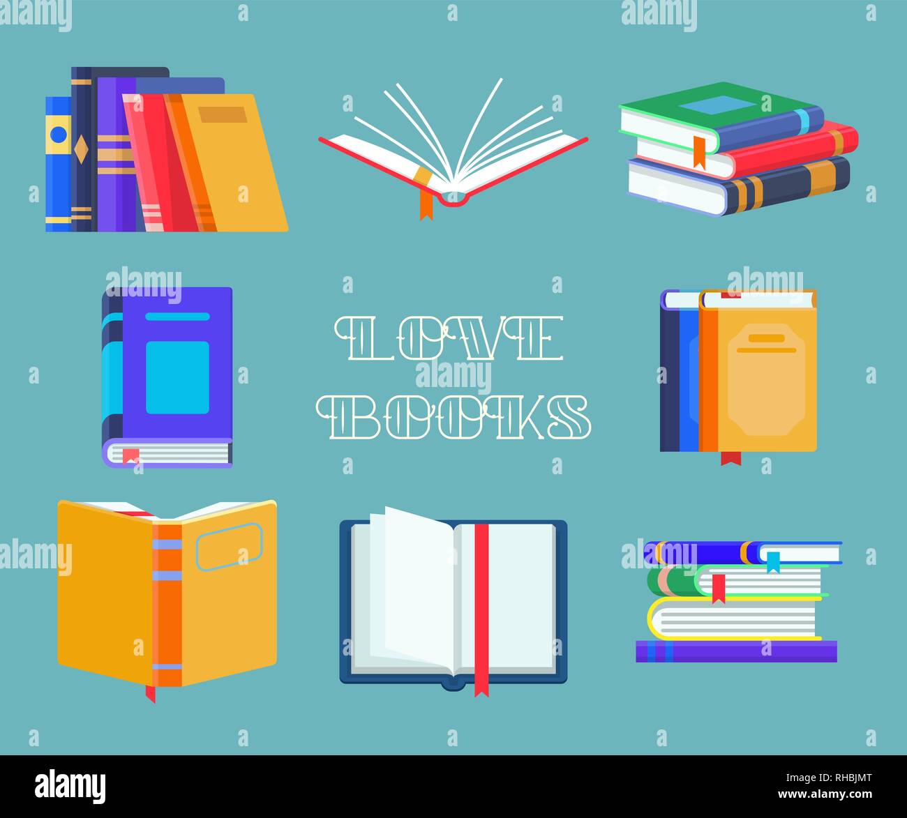 Set of isolated opened textbooks Stock Vector Image & Art - Alamy