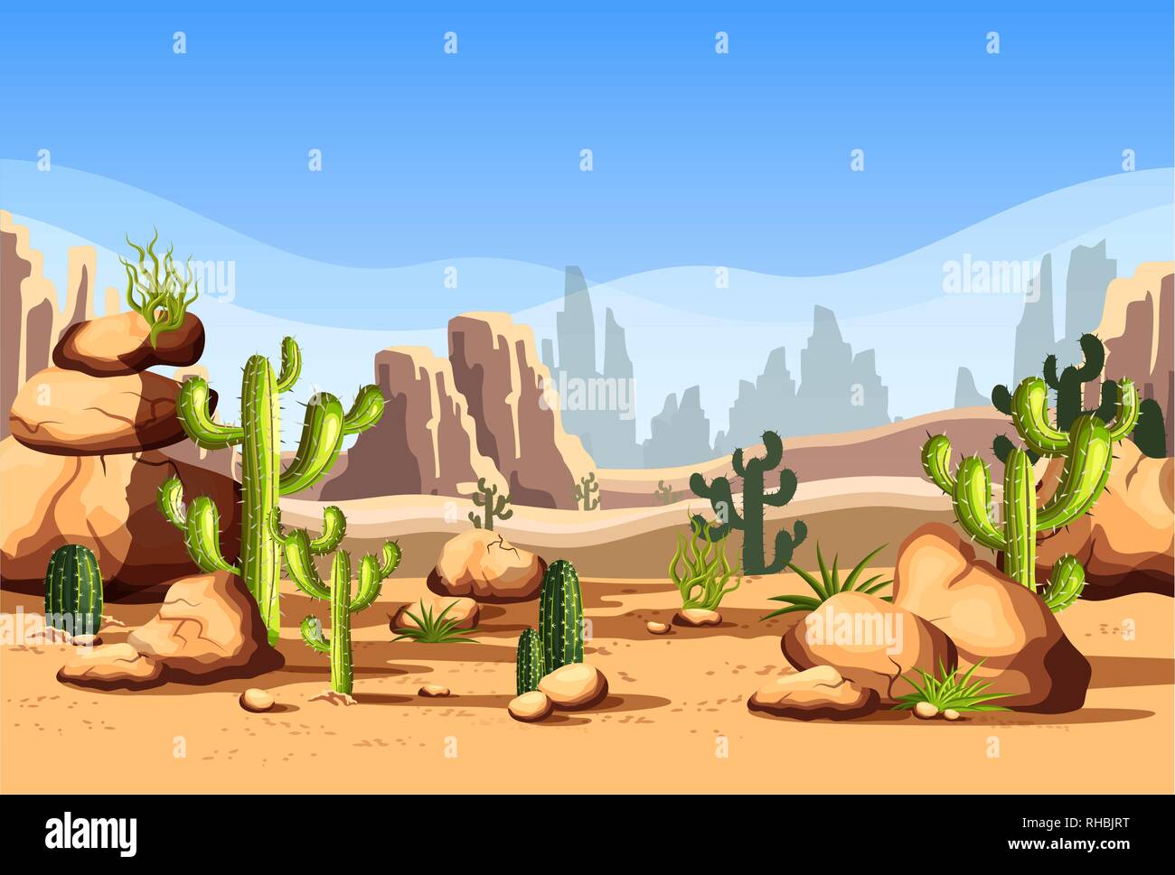 Cartoon desert landscape wild west hi-res stock photography and images ...