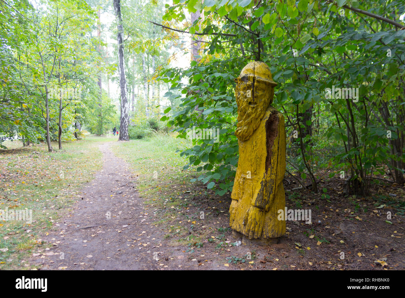 old wooden figure. big old scary statue Stock Photo - Alamy