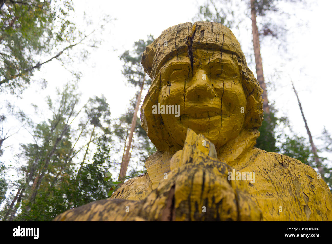 old wooden figure. big old scary statue Stock Photo - Alamy
