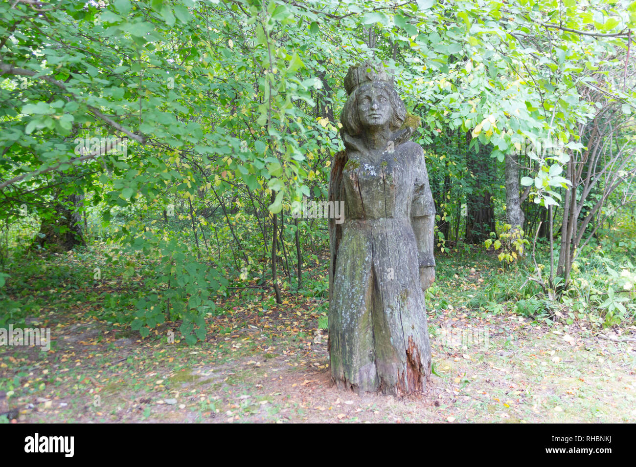old wooden figure. big old scary statue Stock Photo - Alamy