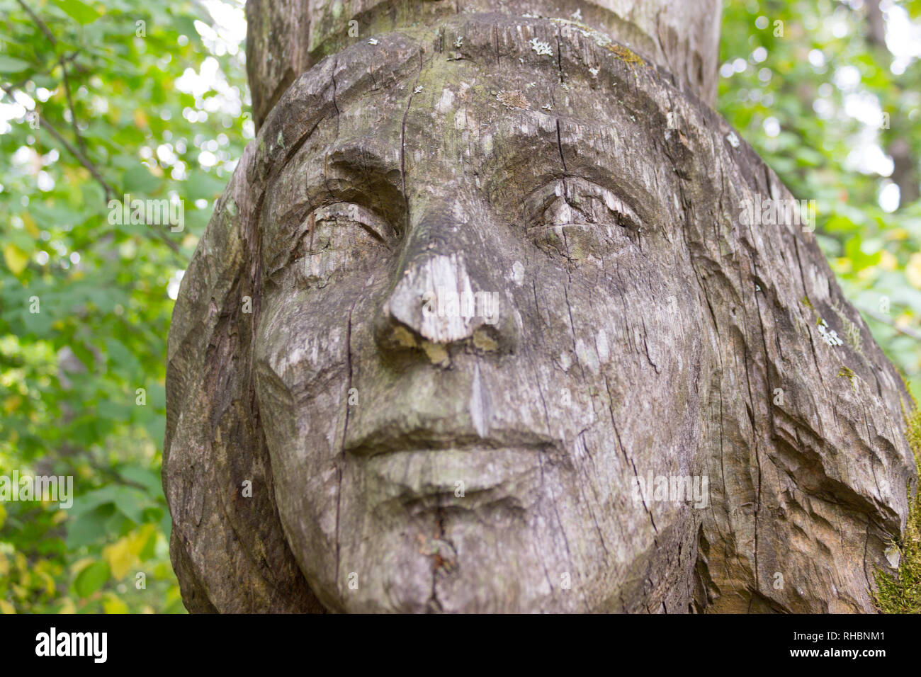 old wooden figure. big old scary statue Stock Photo - Alamy