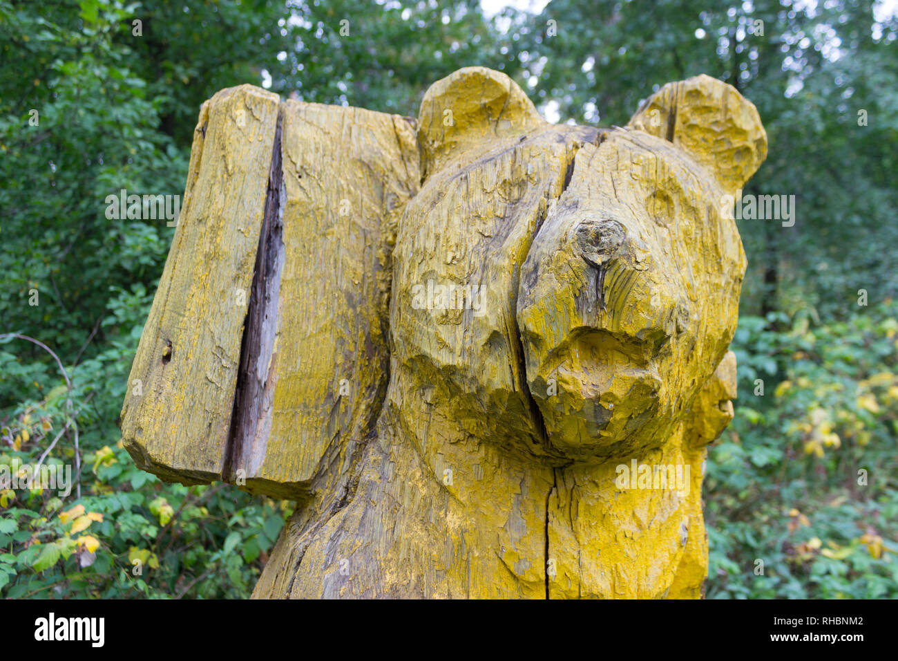 old wooden figure. big old scary statue Stock Photo - Alamy