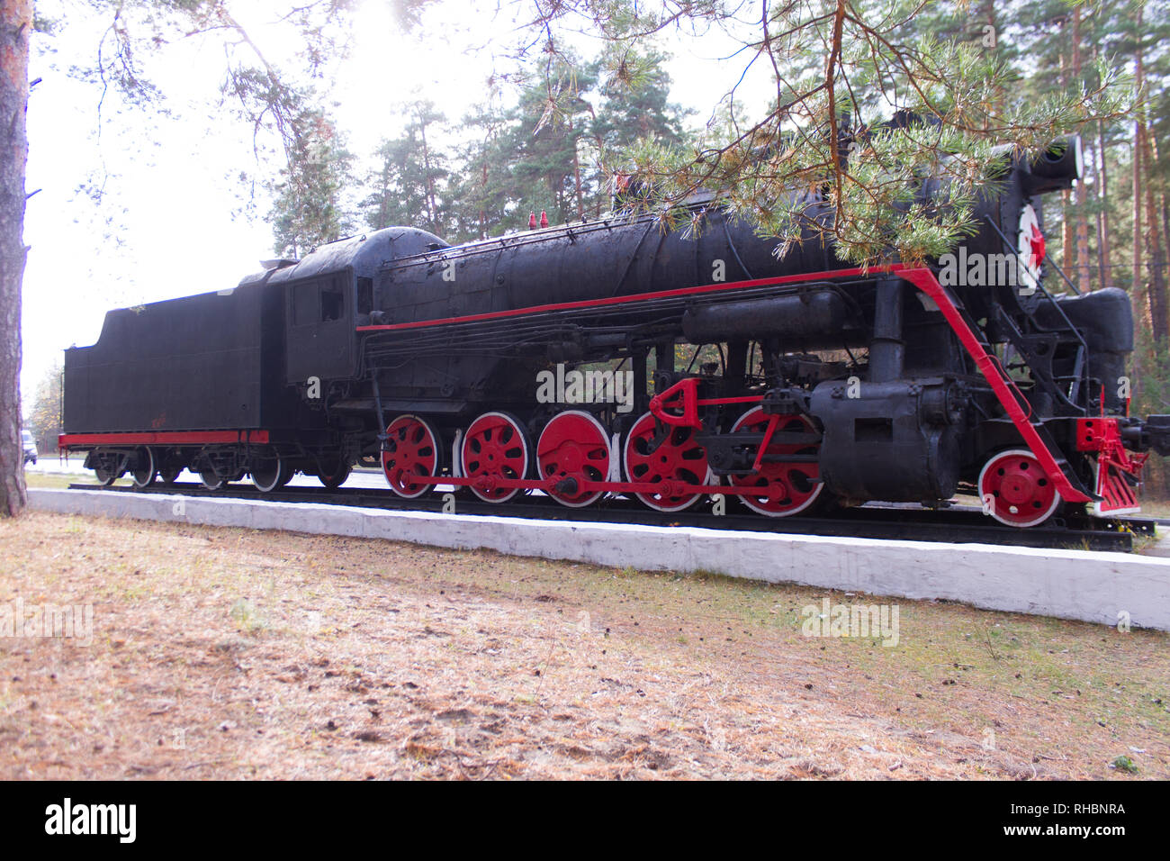 old retro train on a railroad. toned image Stock Photo - Alamy