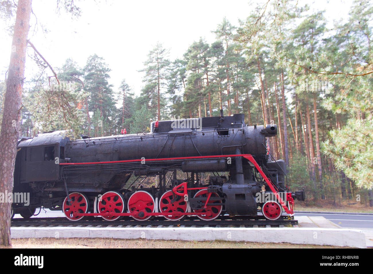 old retro train on a railroad. toned image Stock Photo - Alamy