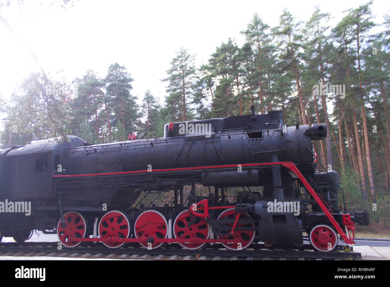 old retro train on a railroad. toned image Stock Photo - Alamy
